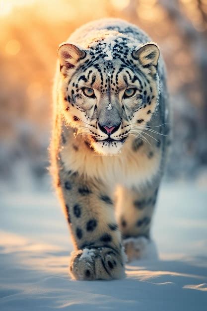 Image result for Snow Leopard Front View