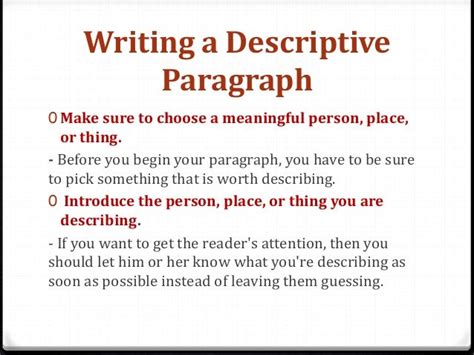 Image result for Good Examples of Descriptive Paragraphs