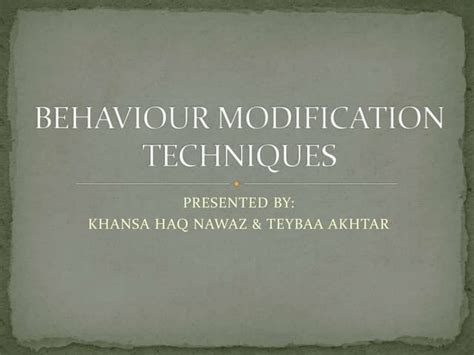 Image result for Behaviour Modifications