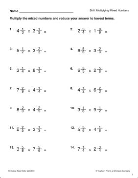 Image result for Multiply Mixed Numbers by an Integer Worksheet