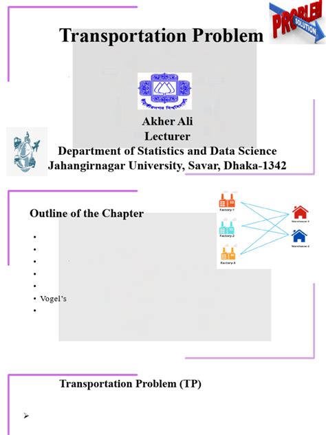 Image result for Basic Structure of Transportation Problem Image