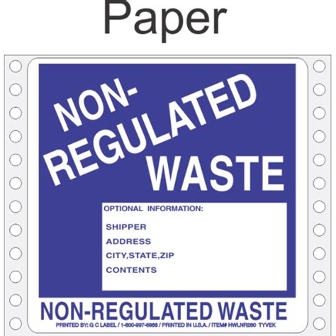 Image result for Non-Regulated Waste Label