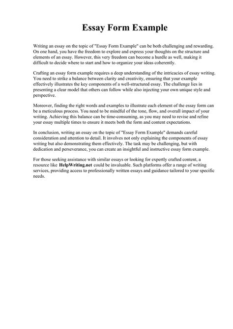 Image result for Essay Composition Form Example