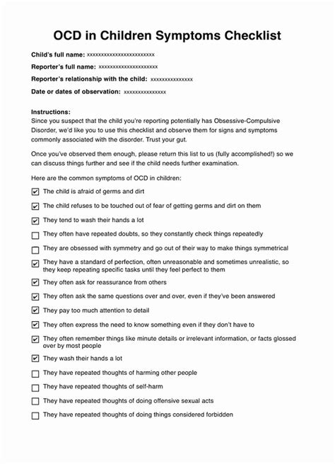 Image result for Example of OCD in Children