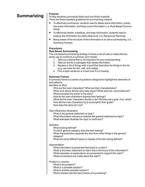 Image result for Summarizing Framework