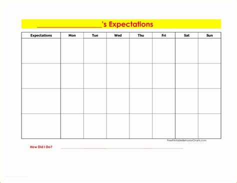 Image result for Behavior Chart Template