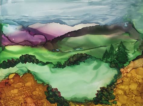 Image result for Painting Landscape Using Alcohol Inks