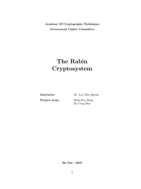 Image result for Rabin Cryptosystem Example