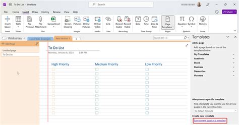 Image result for Sampe OneNote Templates Work