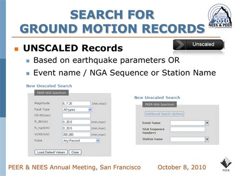 Image result for Gpeer Strong Motion Database Example
