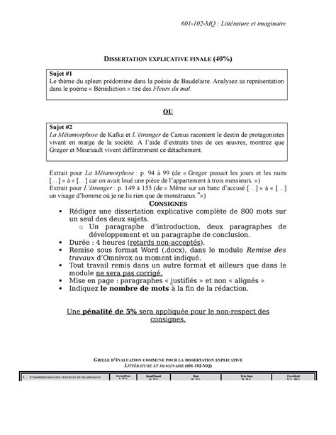 Image result for Dissertation Explicative Exemple