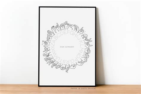 Sign Language Alphabet Poster, Sign Language Printable Gifts, Sign ...