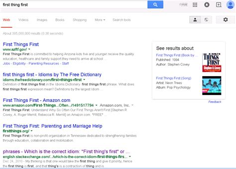 Image result for First Thing First Principle