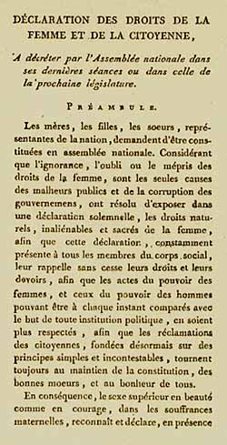 Image result for Why Did Olympe De Gouges Write a Declaration