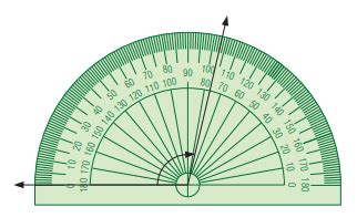 Image result for How to Measure an Angle Using Protractor Class 6