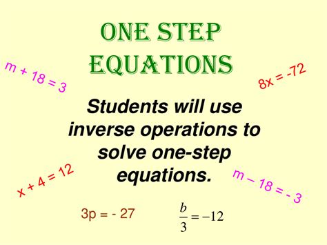 Image result for Introduction One Step Equation