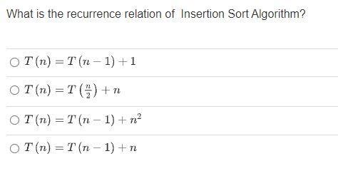 Image result for Recurrence Relation Selection Sort