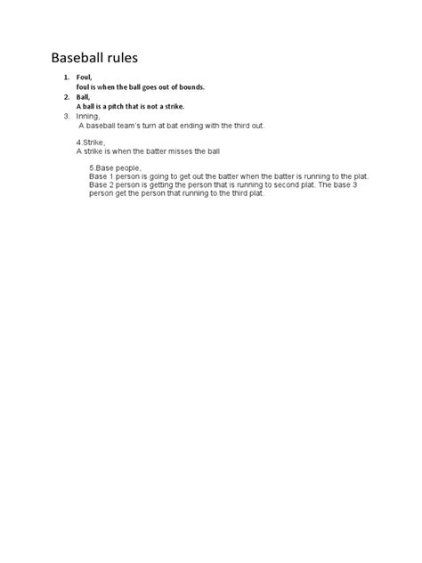 Image result for Basic Baseball Rules