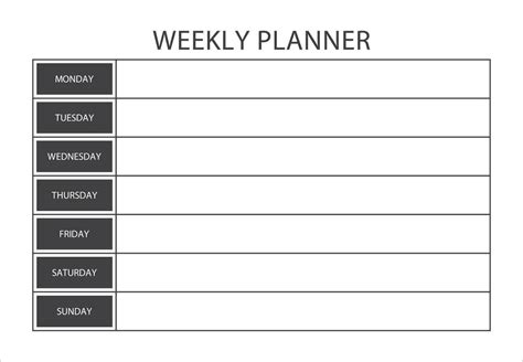 Image result for Basic Weekly Planner Printable