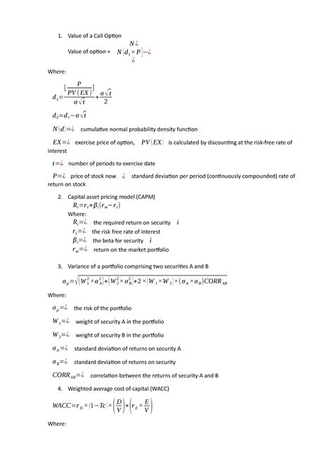 Image result for Call Option Value Formula
