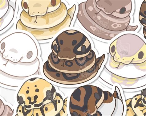 Ball Python Stickers, Cute Snake Stickers - Etsy
