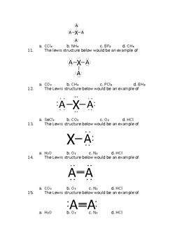 Lewis Structure Quiz by Schrim's Chem | TPT