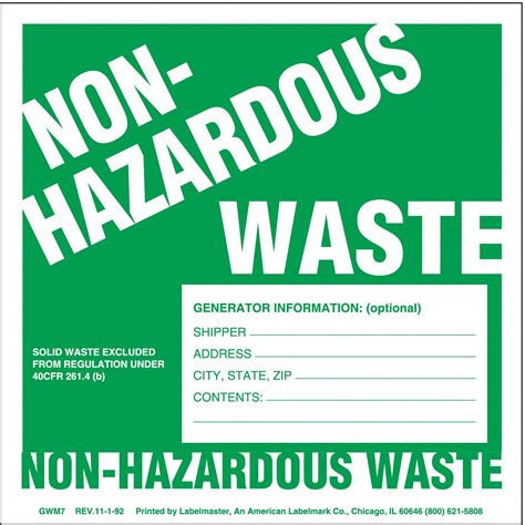 Image result for Non-Regulated Waste Label