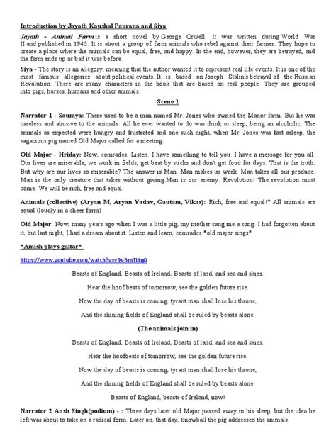 Image result for Animal Farm Script