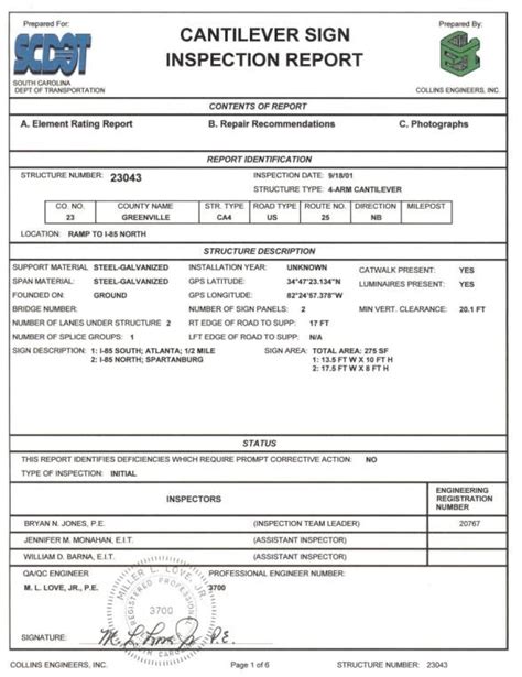 Image result for Engineering Inspection Report Example