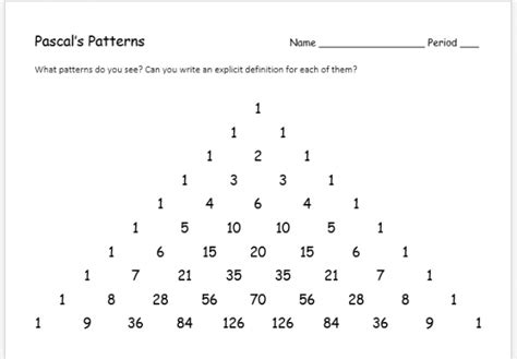 Image result for pascal pyramid patterns