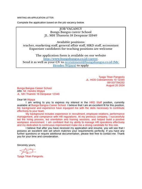 Image result for Write Application Letter