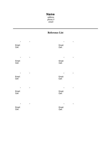 Image result for Reference Sheet Example