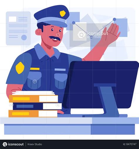 Image result for Police at Computer Work Icon