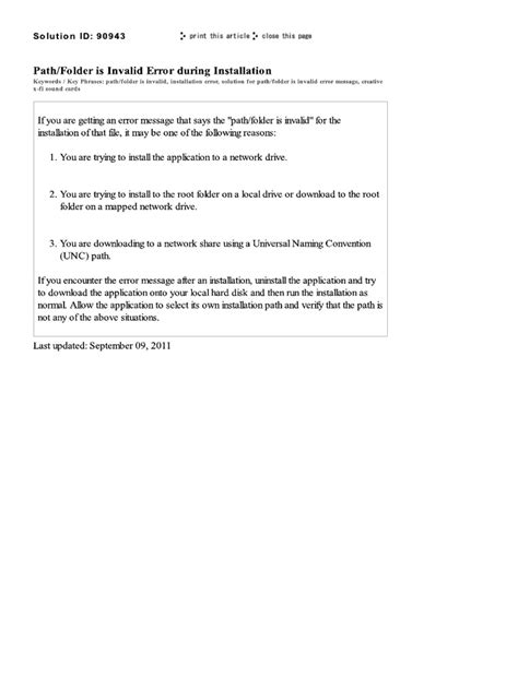 Image result for The Destination Folder Path Is Invalid
