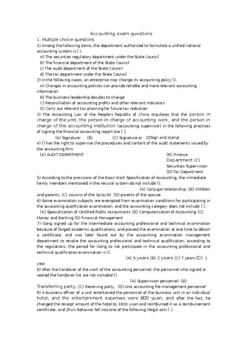 Image result for Accounting Multiple Choice Questions