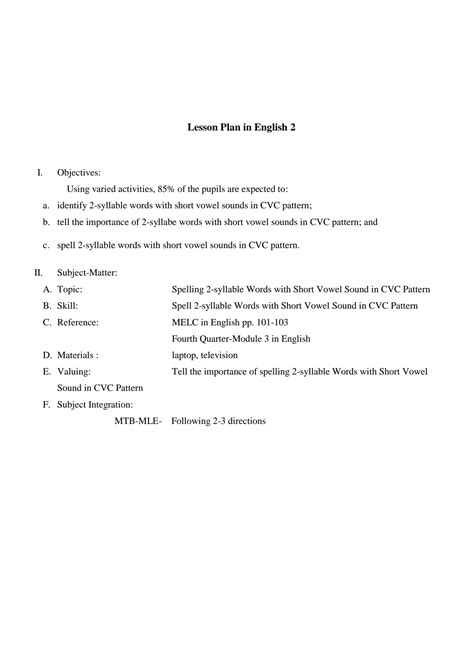 Image result for Short E CVC Pattern Lesson Plan