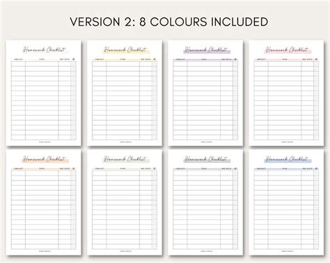 Image result for Homework Checklist