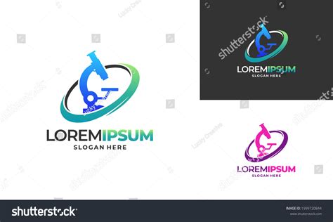 Microscope Lab Logo Template Design Science Stock Vector (Royalty Free ...