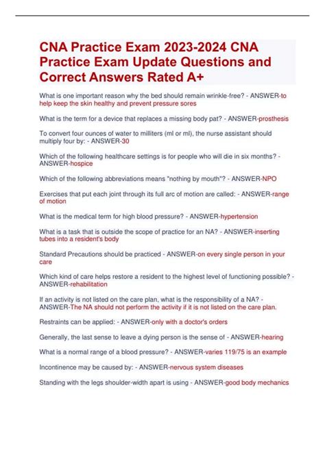 Image result for CNA Exam Practice Test Questions