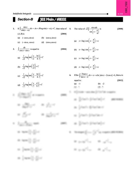 Image result for Integration JEE Advanced Questions
