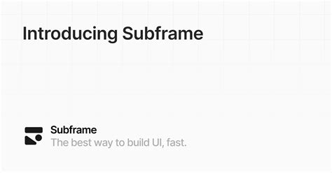 Image result for SubFrame