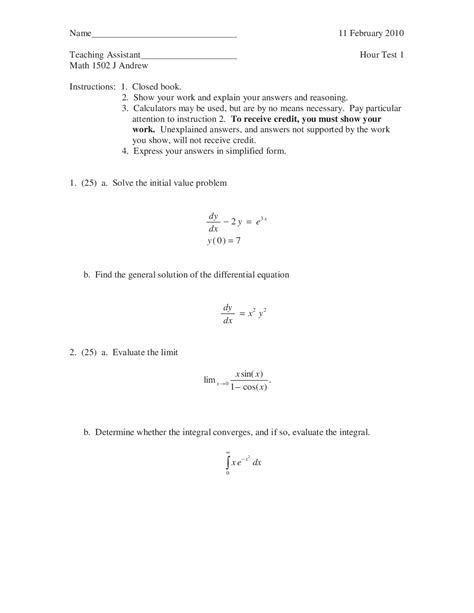 Image result for Calculus 2 Math Questions