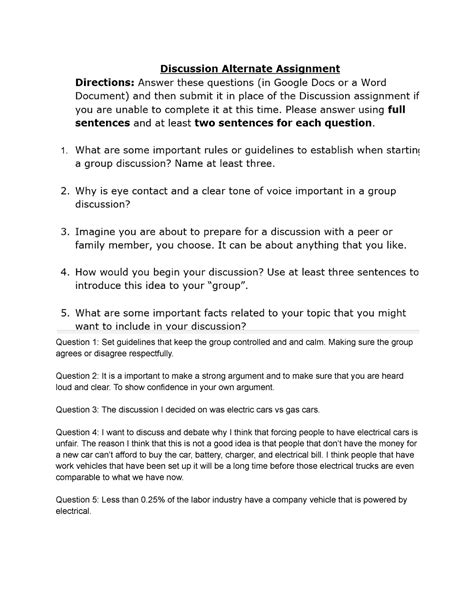 Image result for Discussion Response Examples