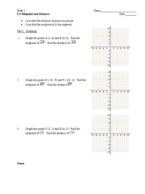 5-3 Midpoint and Distance | PDF