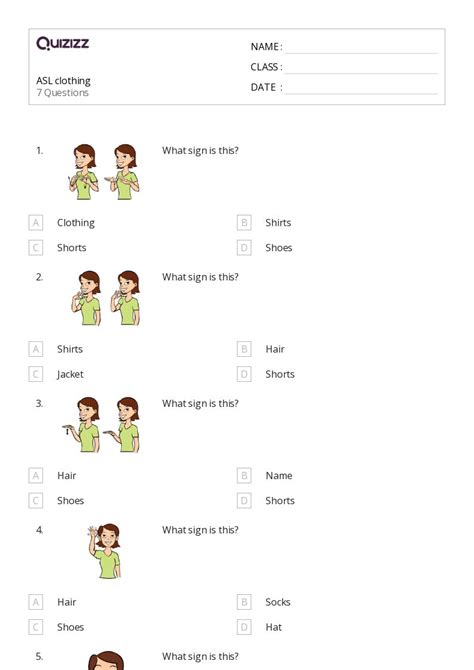 Image result for Sign Language Words Worksheet