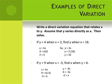 Image result for Direct and Inverse Variation