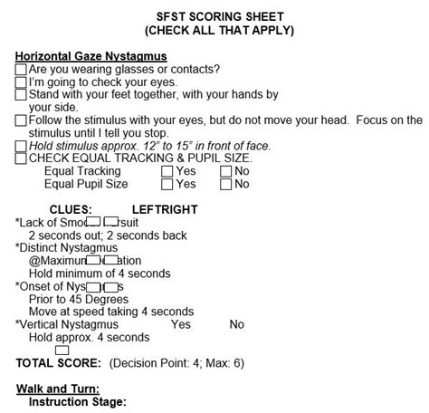 Image result for SFST Checklist.pdf