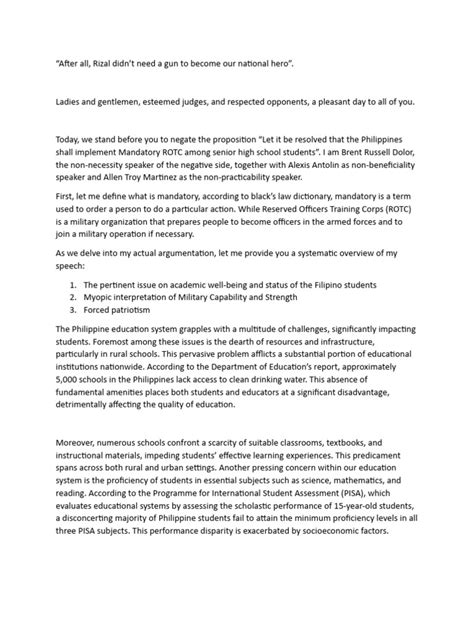 Image result for Debate Speech Example