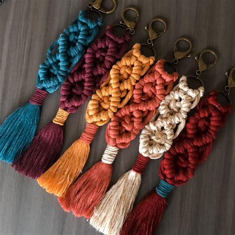 Image result for Colorful Macrame Keychains