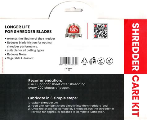 Target LS-200 Lubricating Sheets for Paper Shredders Pack of 10